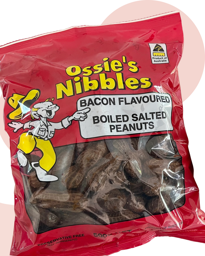 Ossie's Nibbles - Boiled Salted Peanuts - Bacon – Produce Art